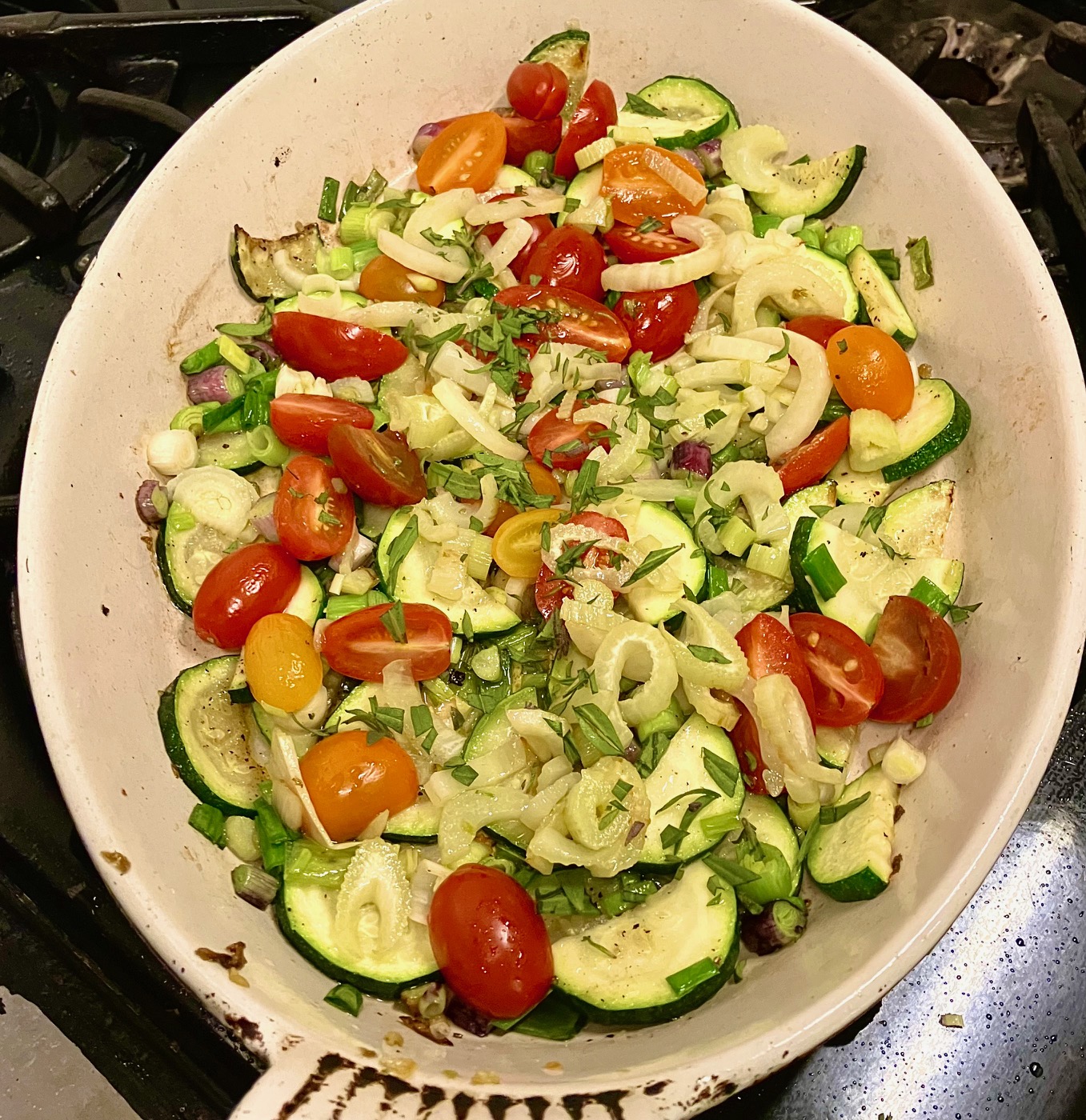 COD WITH SPRING VEGETABLES – John Pleshette Meal of the Week